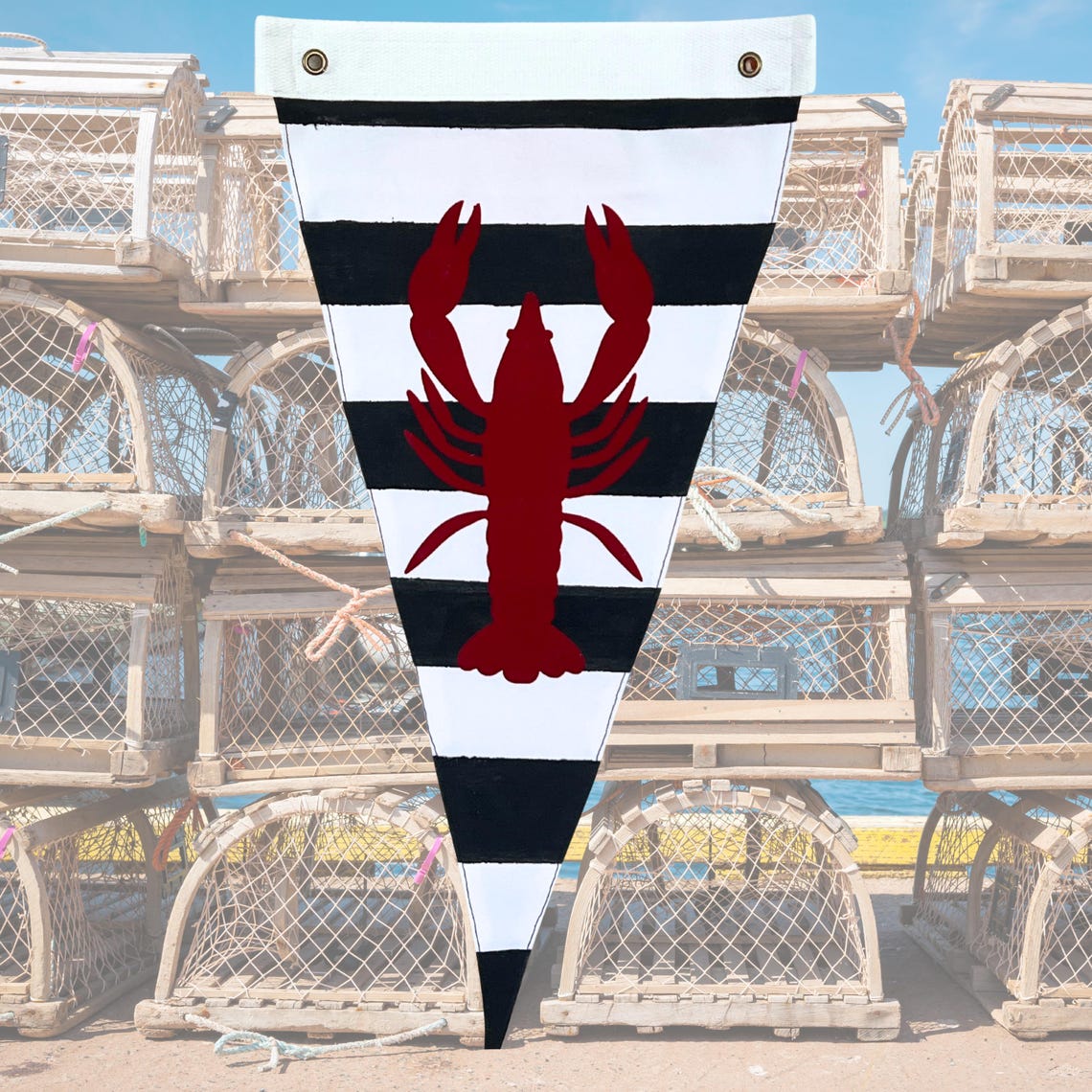 Vintage Style Lobster Canvas Pennant Flag - Maine, New England, East ...