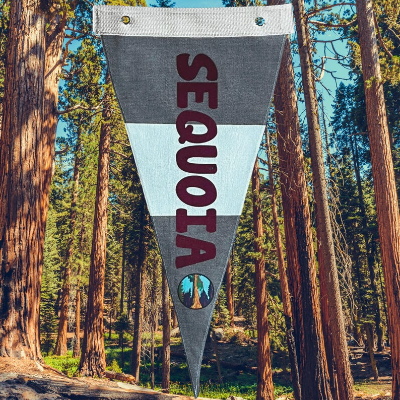 Vintage Inspired SEQUOIA National Park Canvas Camp Flag Pennant - Etsy