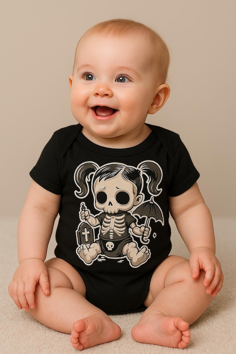 Lil’ Bone Babe – Gothic Skeleton Baby Onesie - Etsy