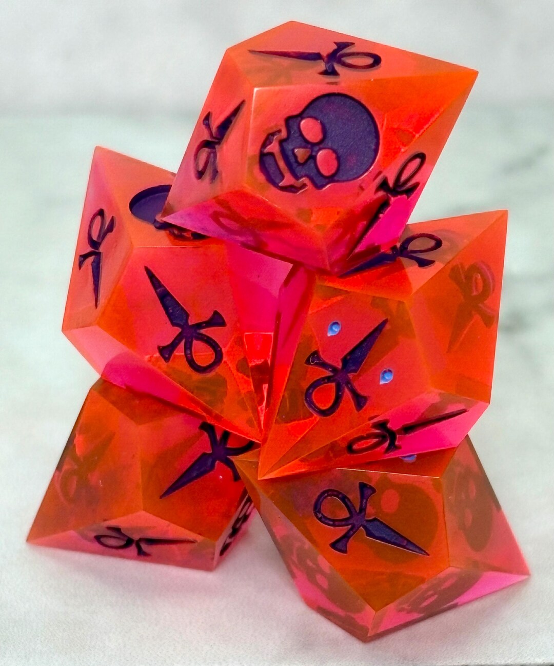 Crystal- Hunger Dice- *with Skulls**price for 5D10* Vampire Dice, Red ...