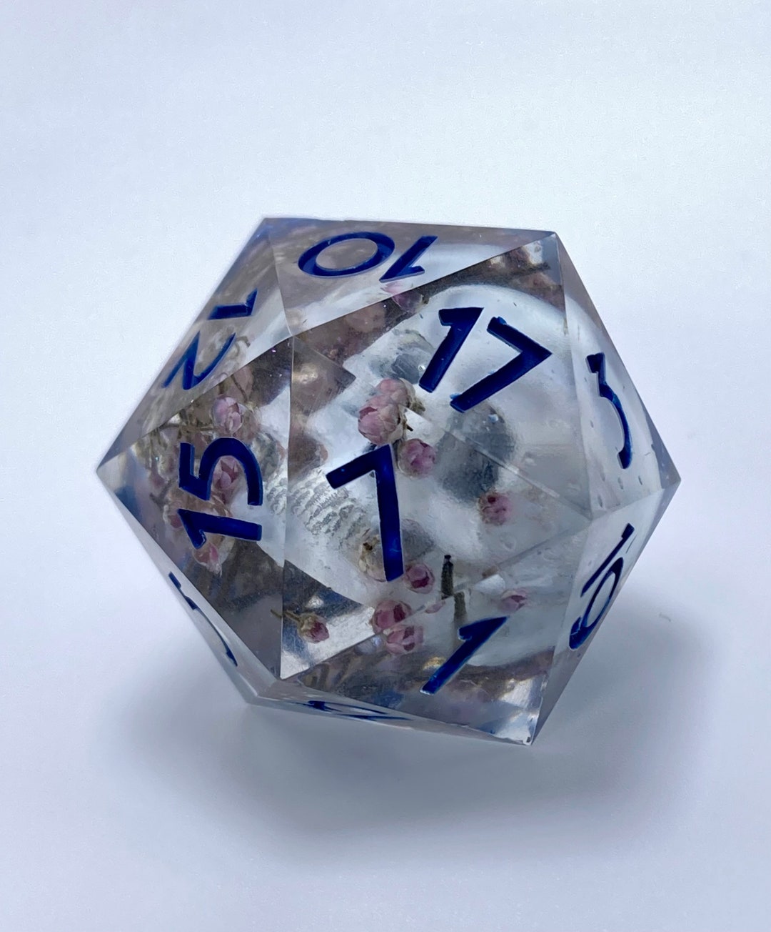 Solo CHUNK single Dice Oversized D20, Skull, Flowers, Handmade Dice ...