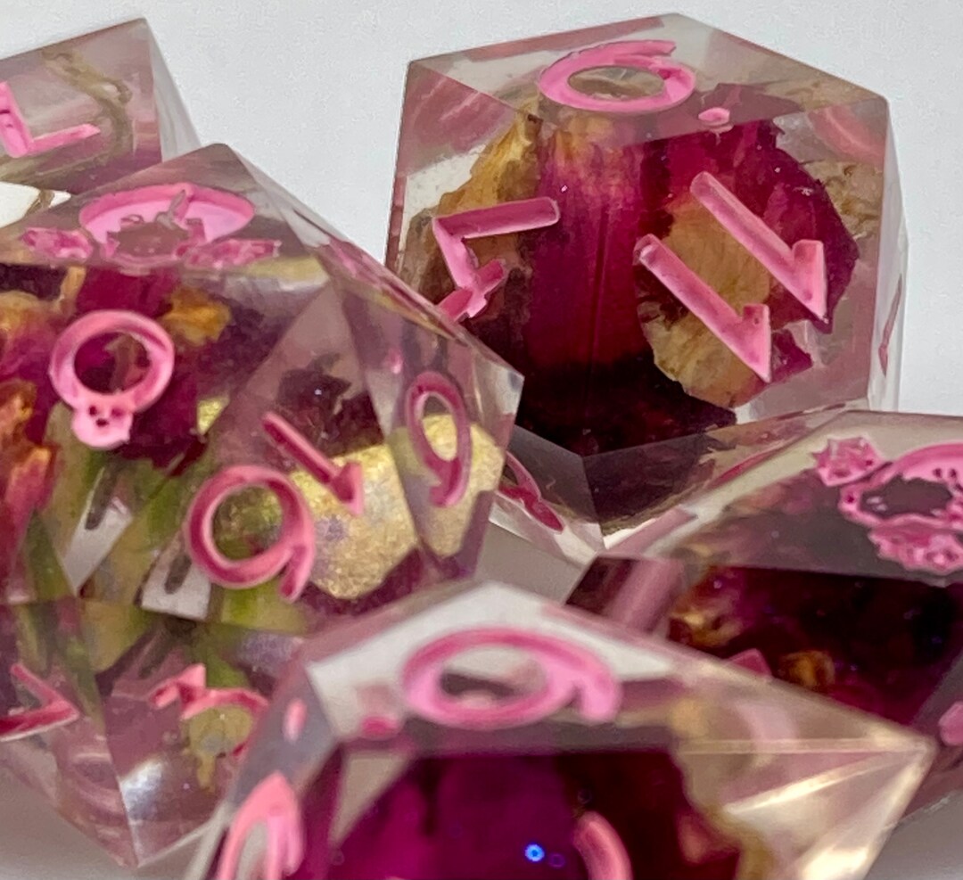 Moth & Bud Roses, Flower Dice, Floral, Paper Moths, Handmade Dice ...