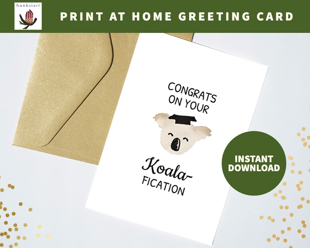 Instant Download: Congrats on Your Koalafication Printable Greeting ...