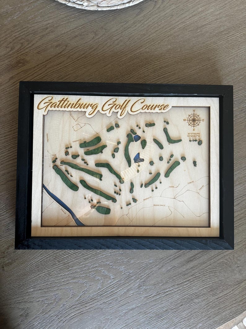 Custom Laser Cut 3D Golf Course Map: Personalized Golf Gift - Etsy