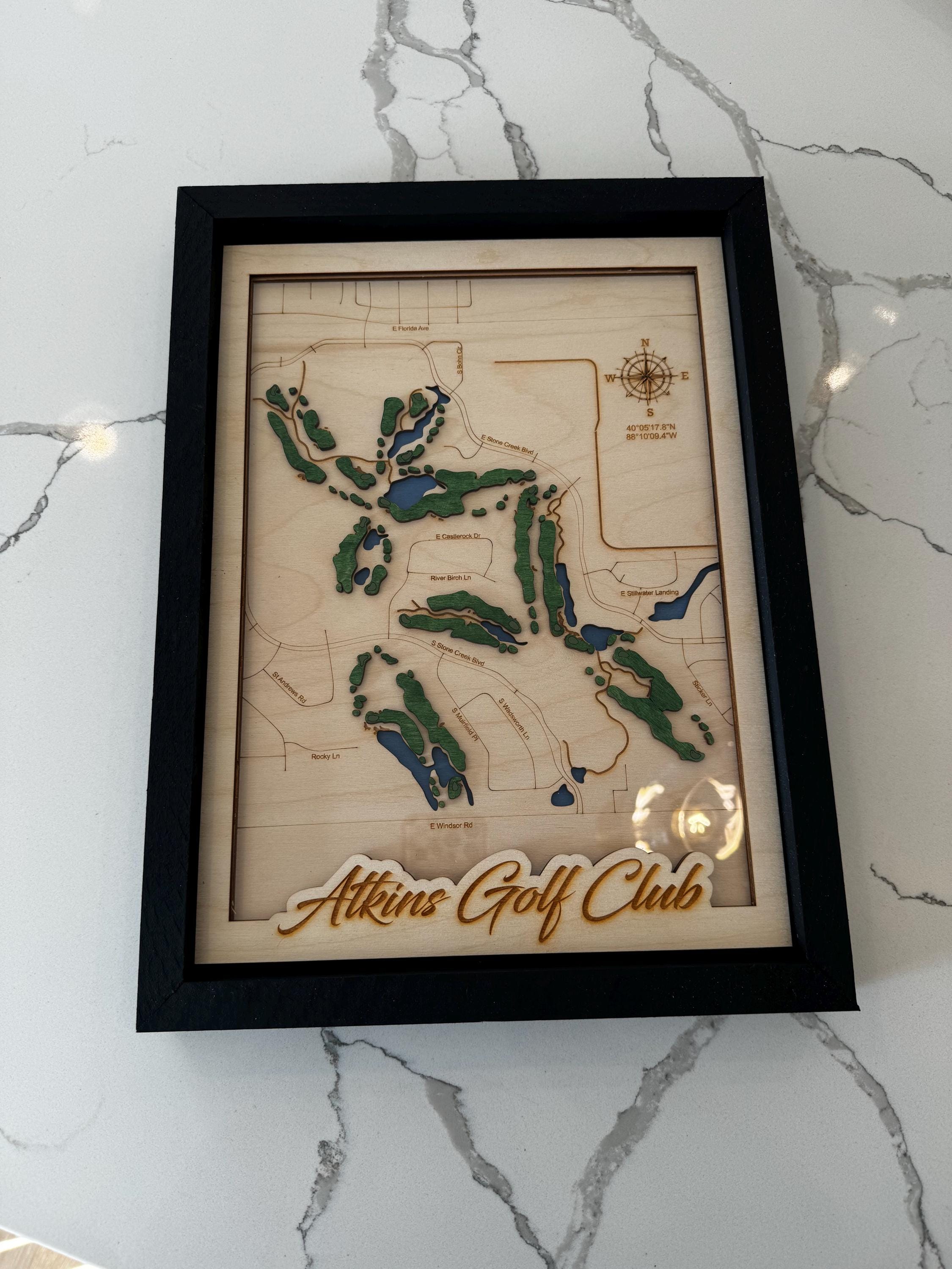 Custom Laser Cut 3D Golf Course Map: Personalized Golf Gift - Etsy