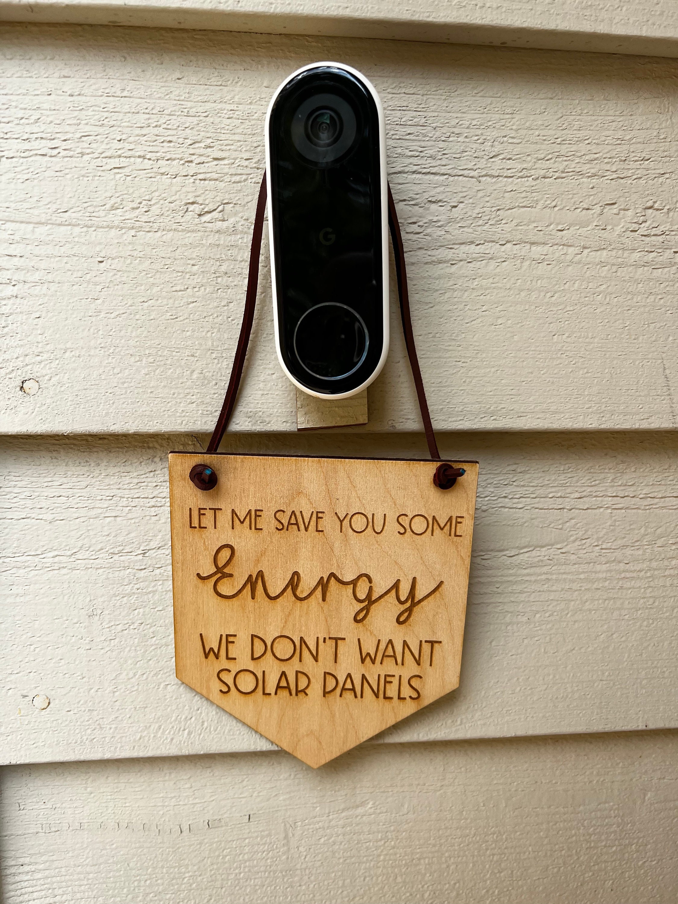 Solar Panel Sign SVG Laser Cut File: Funny Door Hanger - Etsy