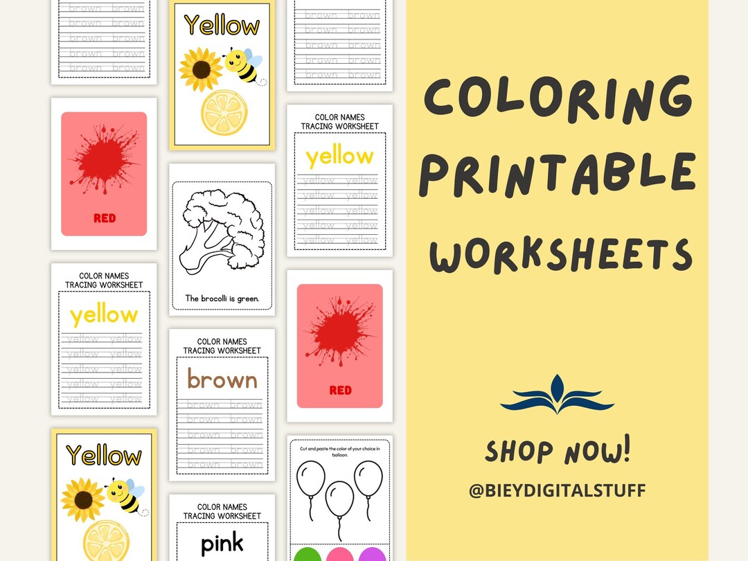Preschool Assorted Colouring Worksheets for Kids Learning - Etsy