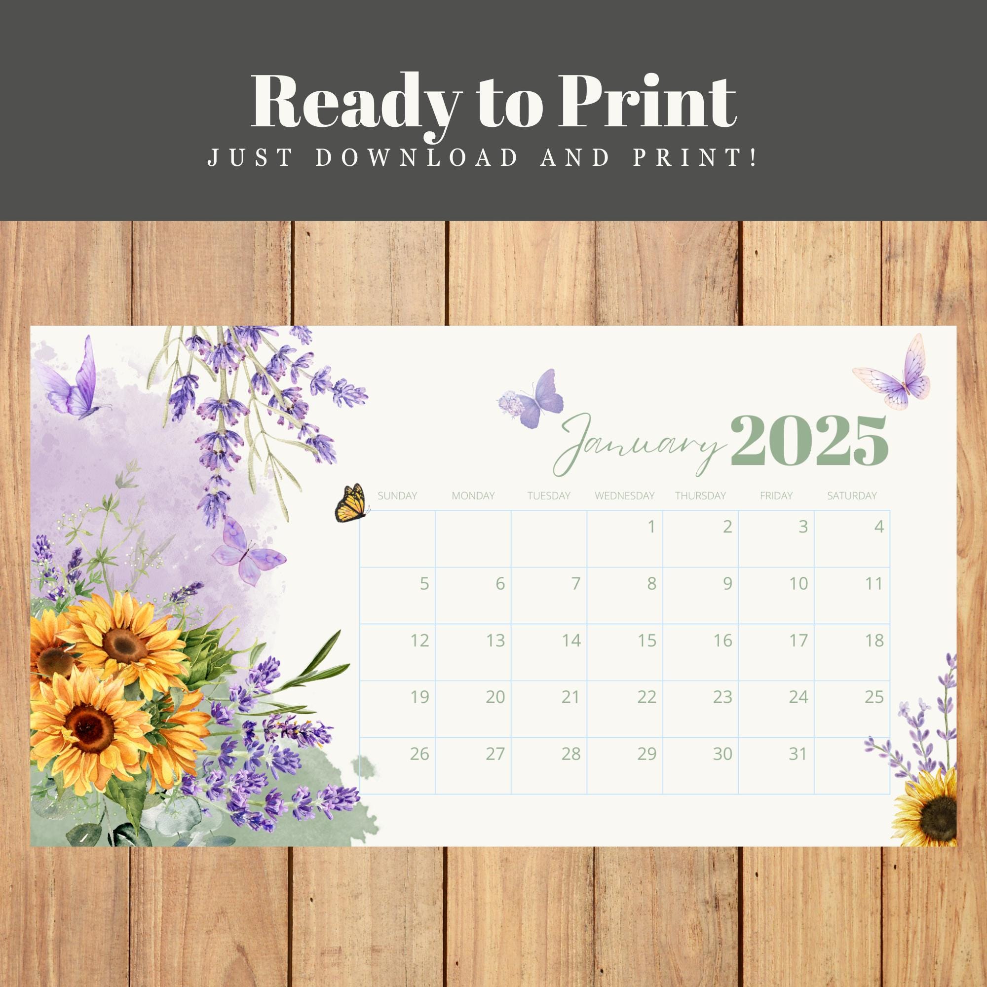 2025 Calendar Printable: Elegant Monthly Planner (editable Canva ...