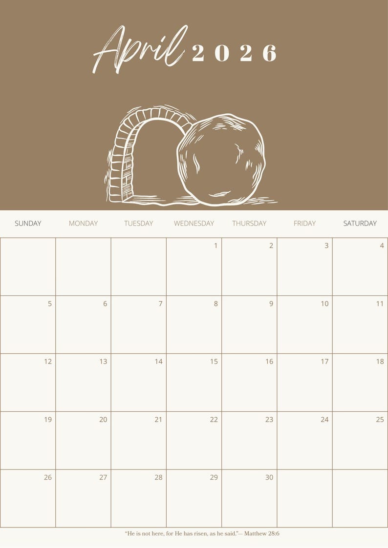 2026 Christian Calendar Printable • Bible Verse Illustrations (A4) - Etsy