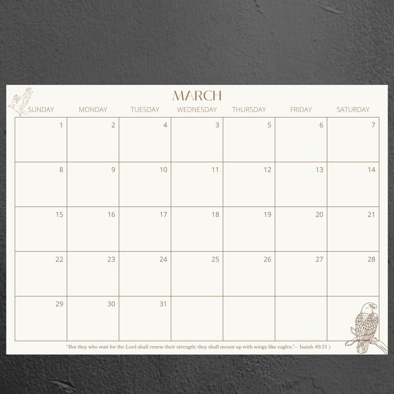 2026 Christian Calendar • Monthly Bible Verse (digital Download) - Etsy