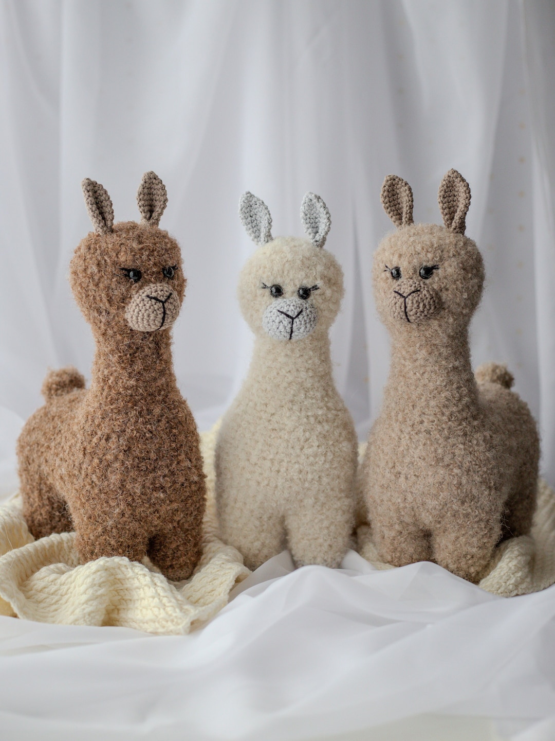 Handmade Alpaca Stuffed Animal Plush, Soft Amigurumi Crochet Alpaca ...