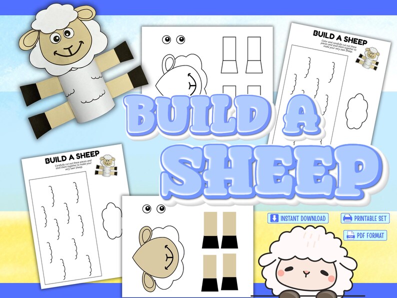 Print-a-pal Sheep Craft Printable | Cut and Paste Activity | Kids Craft ...