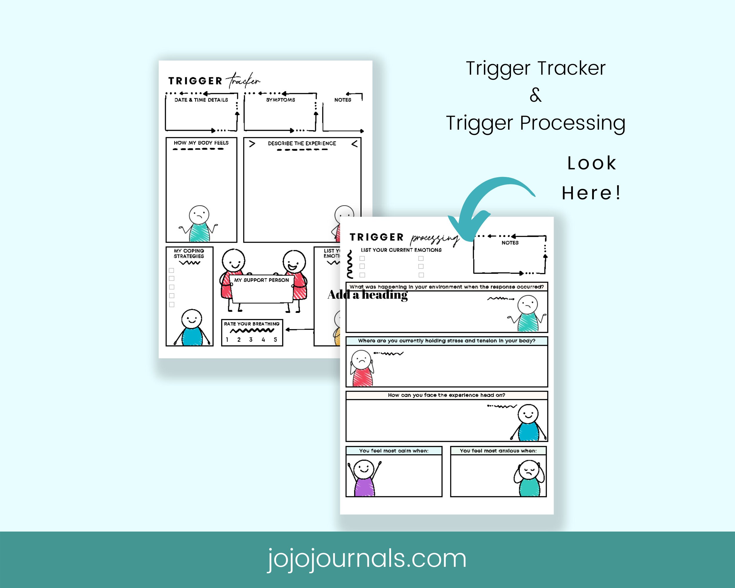 Trigger Tracker & Processing Journal Printables (US Letter) (PDF ...