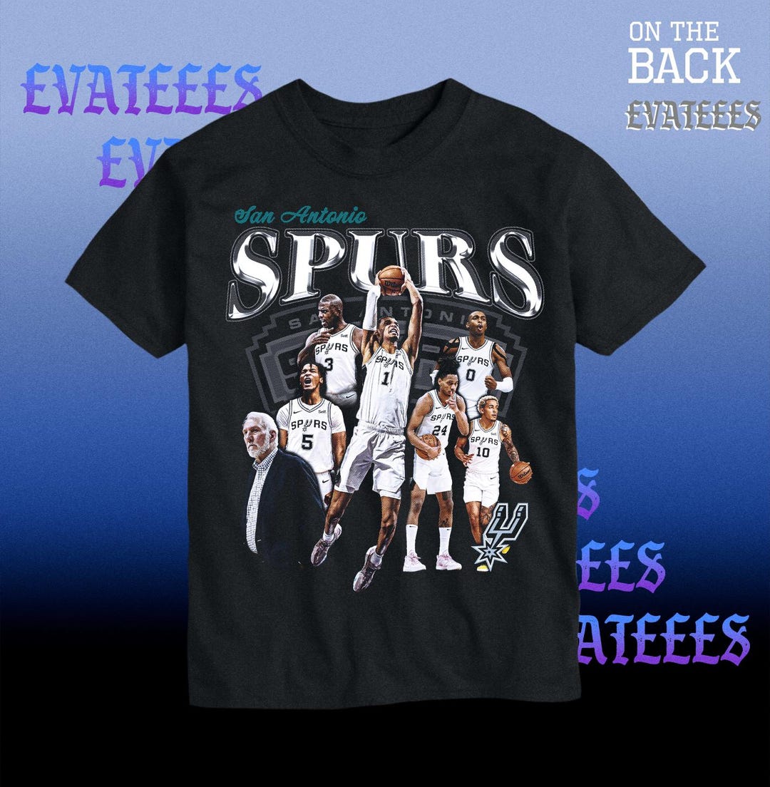 Spurs Halftone Fan Tee, Custom Vintage Inspired Basketball Shirt, San ...