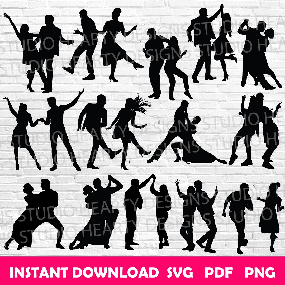 Dancing Couple Silhouette: SVG, PDF, PNG Bundle (digital Download) - Etsy