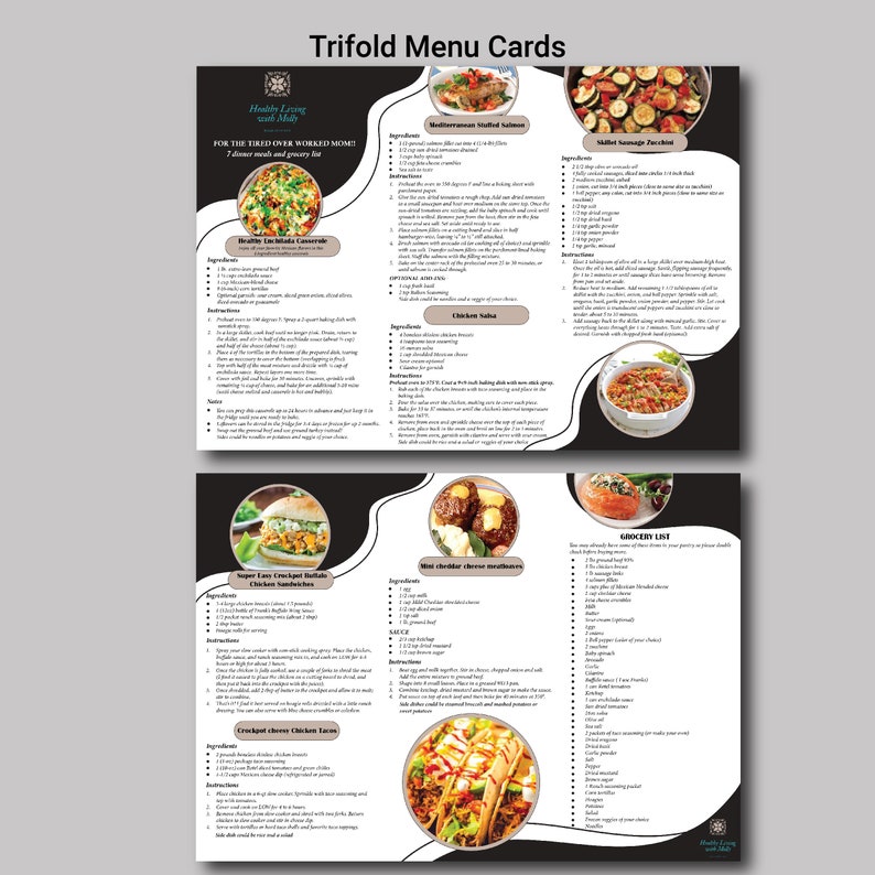 Custom Food Menu Design Restaurant Menu Brochure Trifold Menu - Etsy