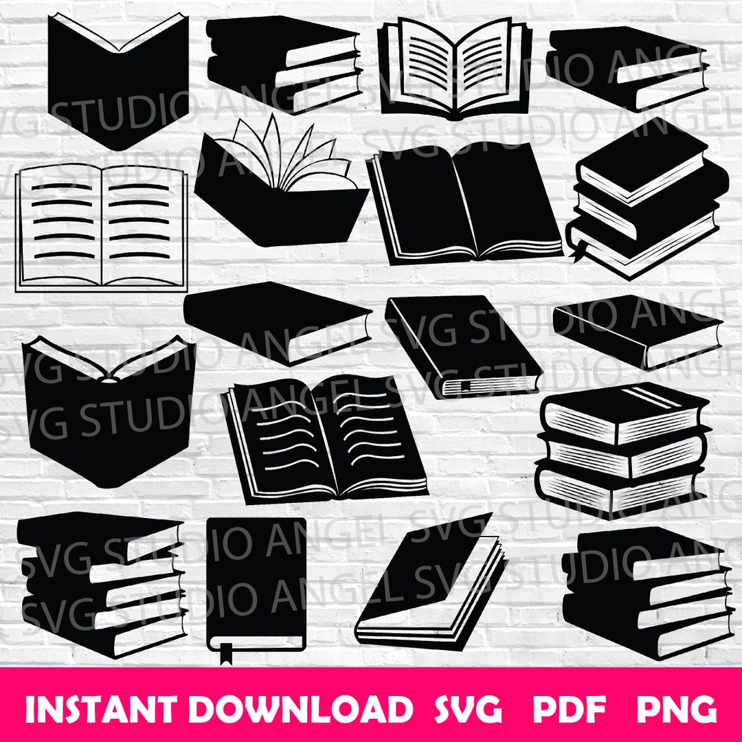 Books Svg Stack of Books Svg Books Cricut Svg Books Clipart Svg Books ...