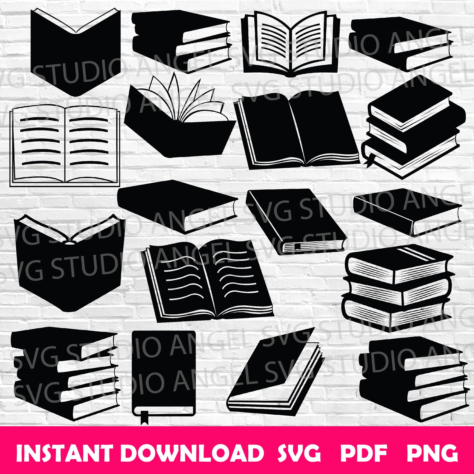 Books Svg Stack of Books Svg Books Cricut Svg Books Clipart - Etsy