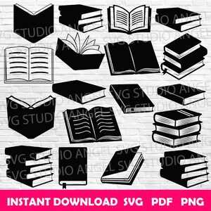 Books SVG Bundle: Stack of Books Clipart (digital Download) - Etsy
