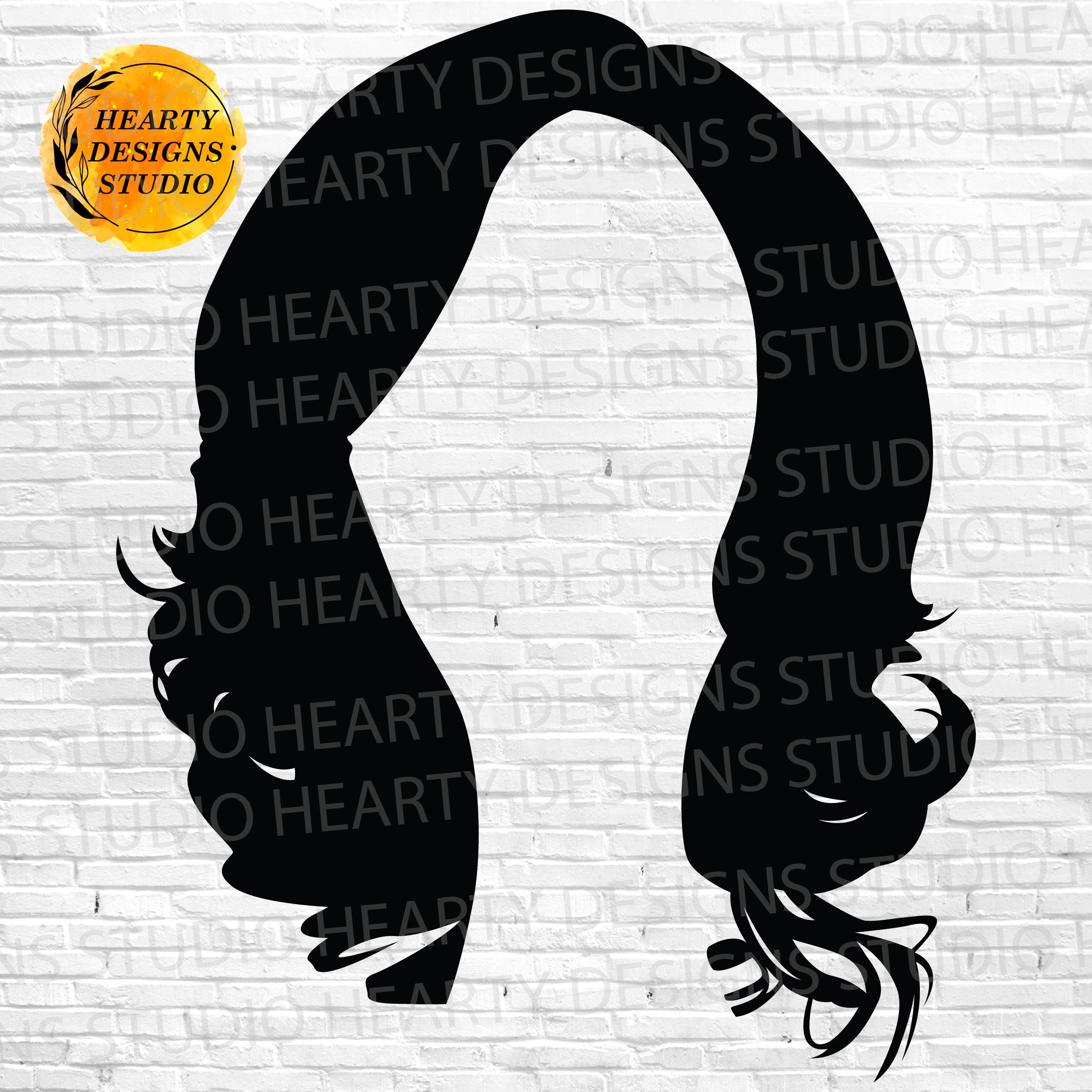 Woman Hairstyle SVG Bundle: Hair Wig Silhouette, Cricut Ready (digital ...