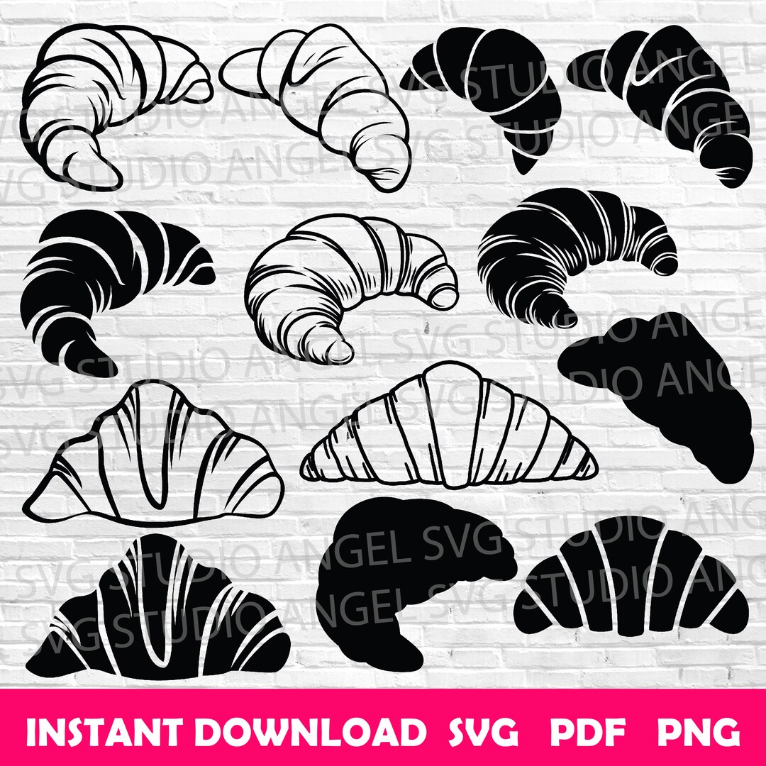 Croissant Svg Croissant Cricut Svg Croissant Clipart Croissant Vector ...