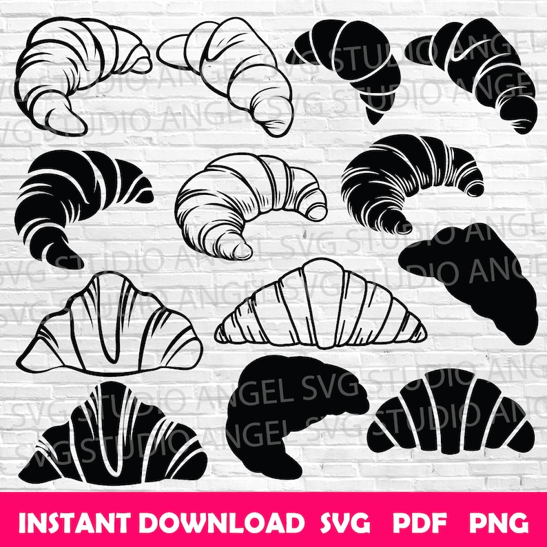Croissant Svg Croissant Cricut Svg Croissant Clipart Croissant Vector ...