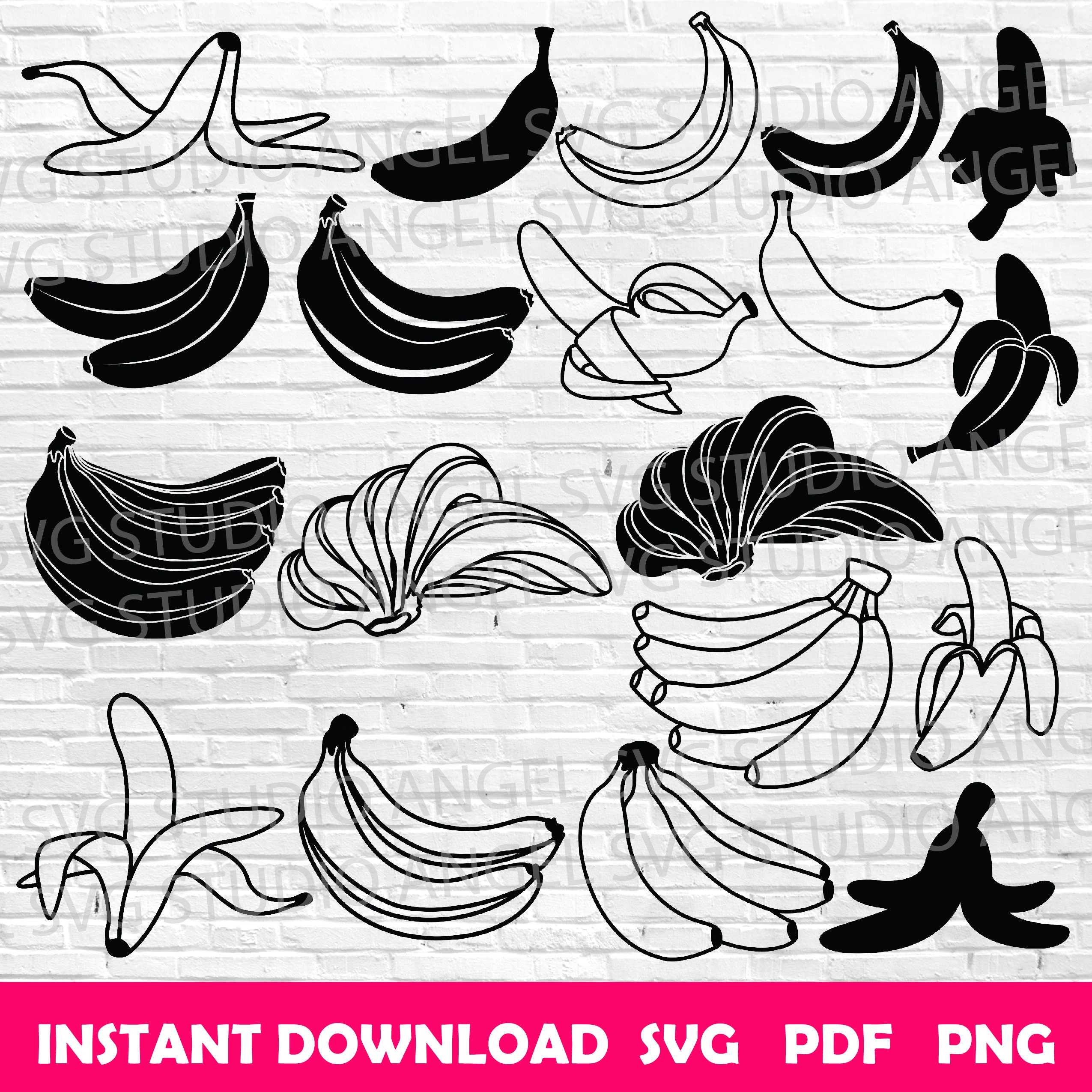 Banana Svg Banana Fruit Svg Banana Cricut Svg Banana Clipart Svg Banana ...