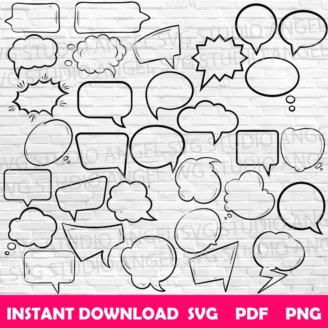 Speech Bubble Svg Speech Bubble Cricut Svg Bundle Speech - Etsy