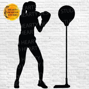 Female Boxer SVG Bundle: Boxing Woman Clipart for Cricut (digital ...