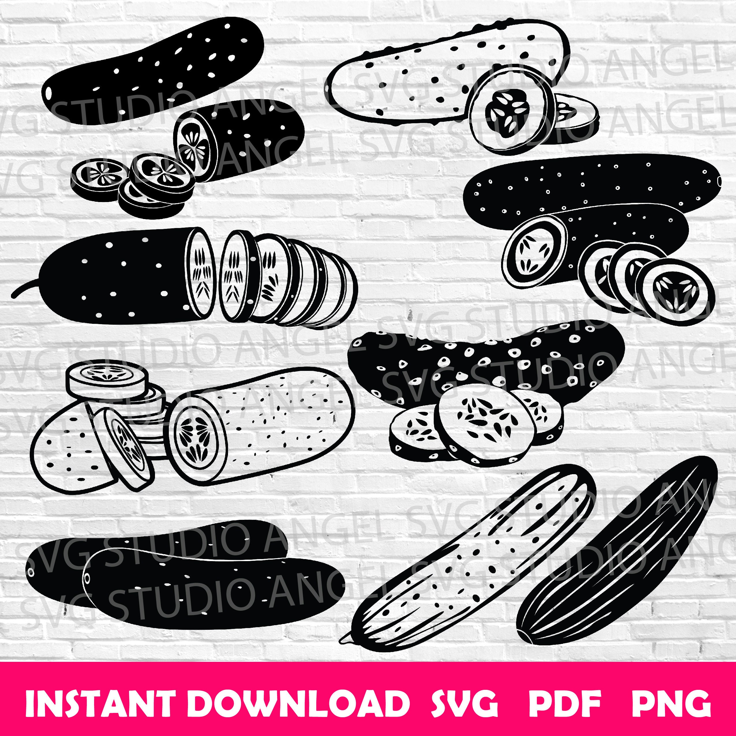 Cucumber Vector Black And White