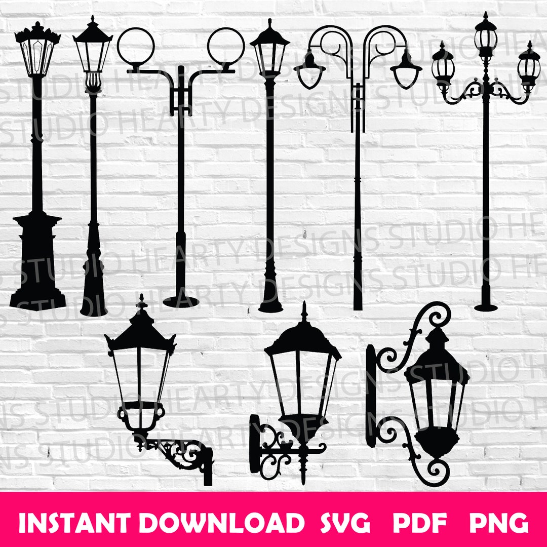 Lamp Post Svg Street Lamp Svg Garden Lamp Svg Lamp Post Cricut Lamp ...