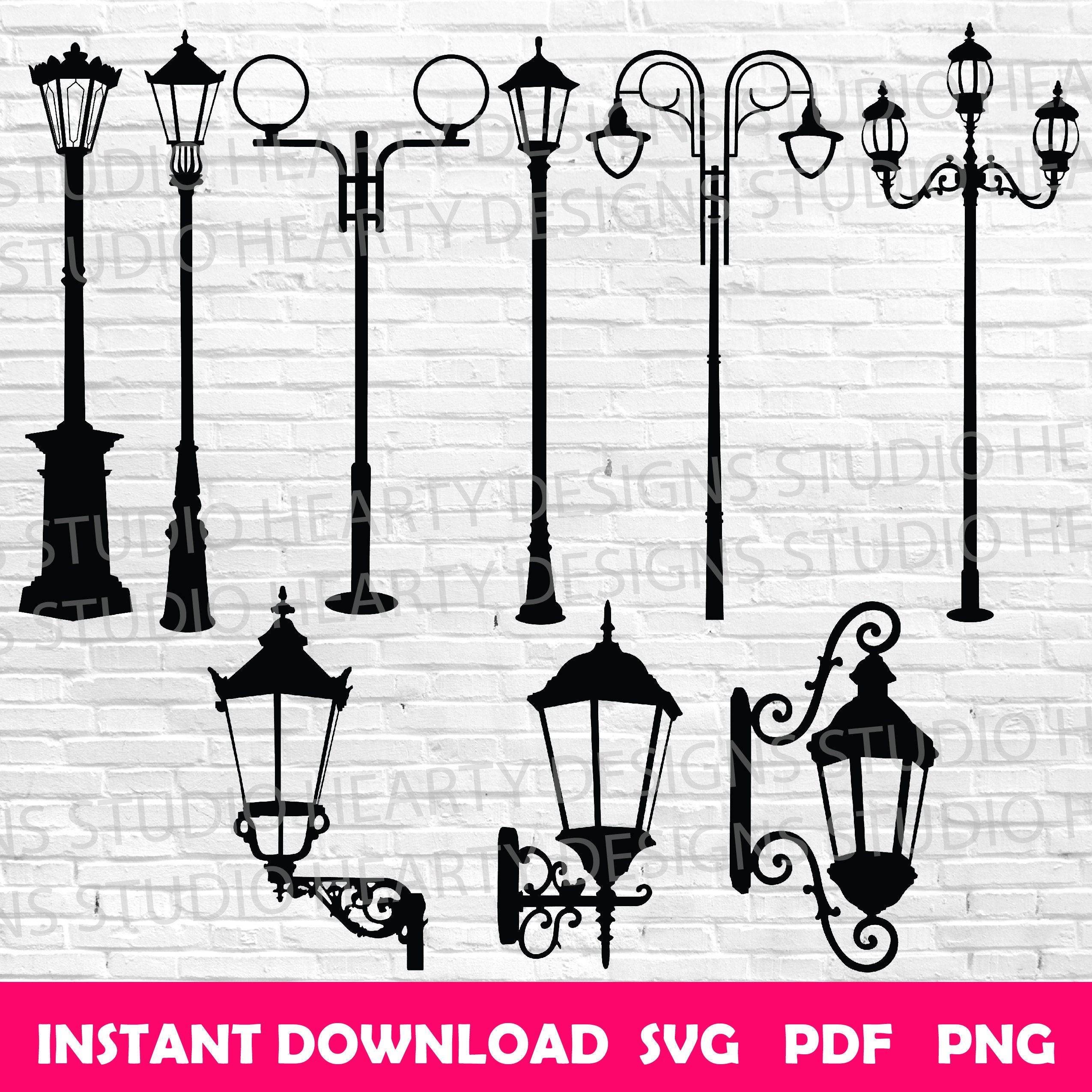 Lamp Post Silhouette Clipart Lamp Post Silhouette Stock Vector Images