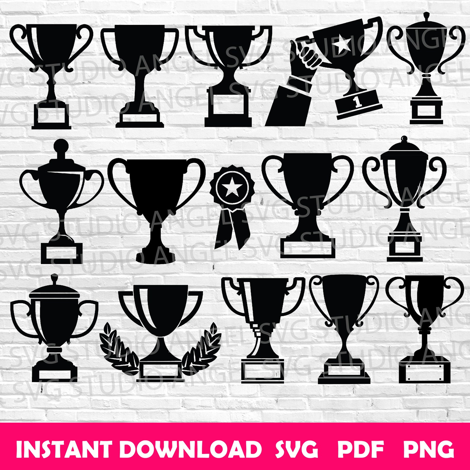 Trophy Svg Award Svg Trophy Cricut Svg Trophy Svg Bundle Trophy Clipart ...