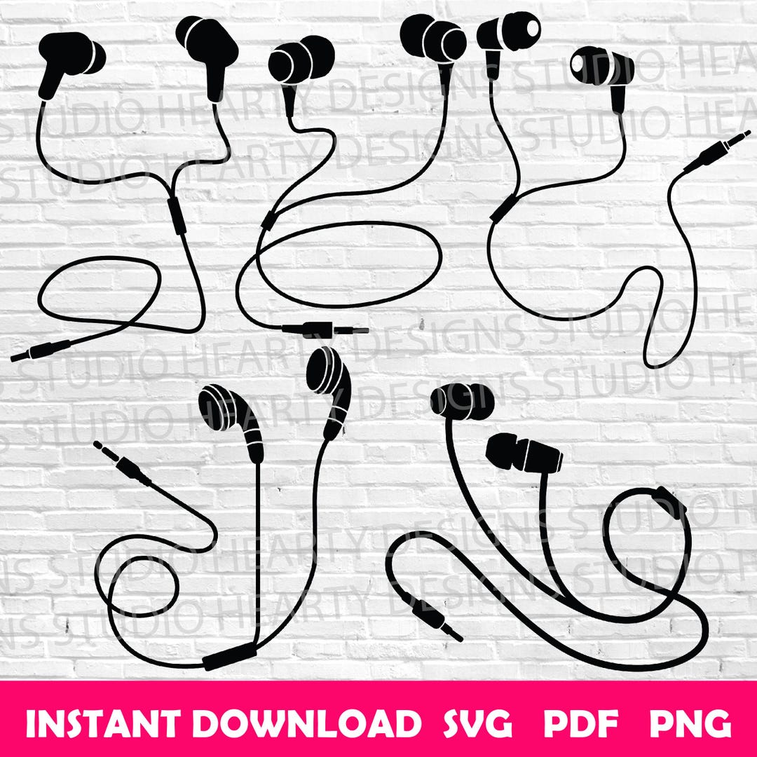 Earphones Svg Earphones Svgs Earphones Cricut Earphones Silhouette ...