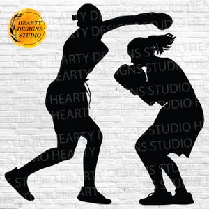 Female Boxer SVG Bundle: Boxing Woman Clipart for Cricut (digital ...