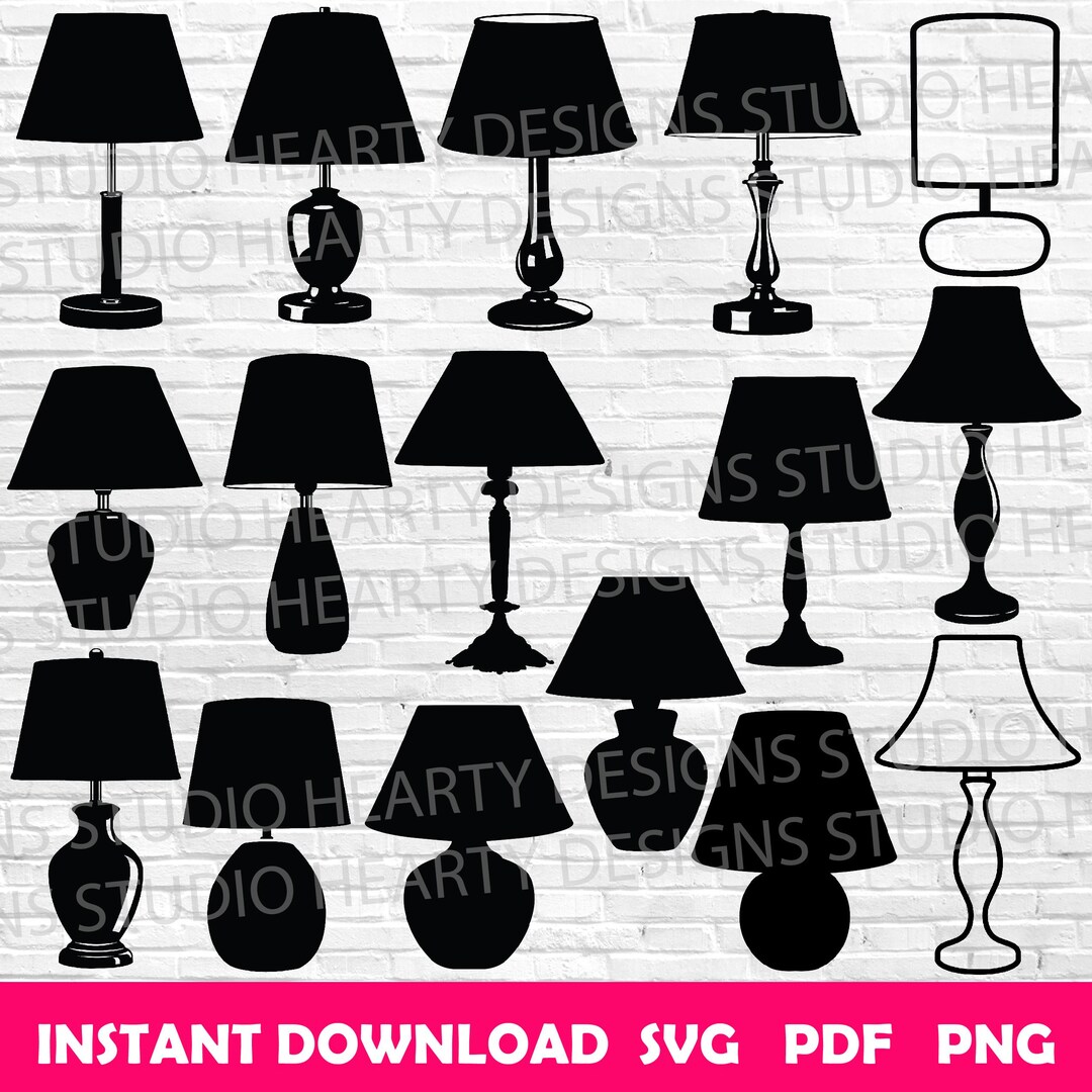 Table Lamp SVG Bundle: Cut Files for Cricut Silhouette (digital ...