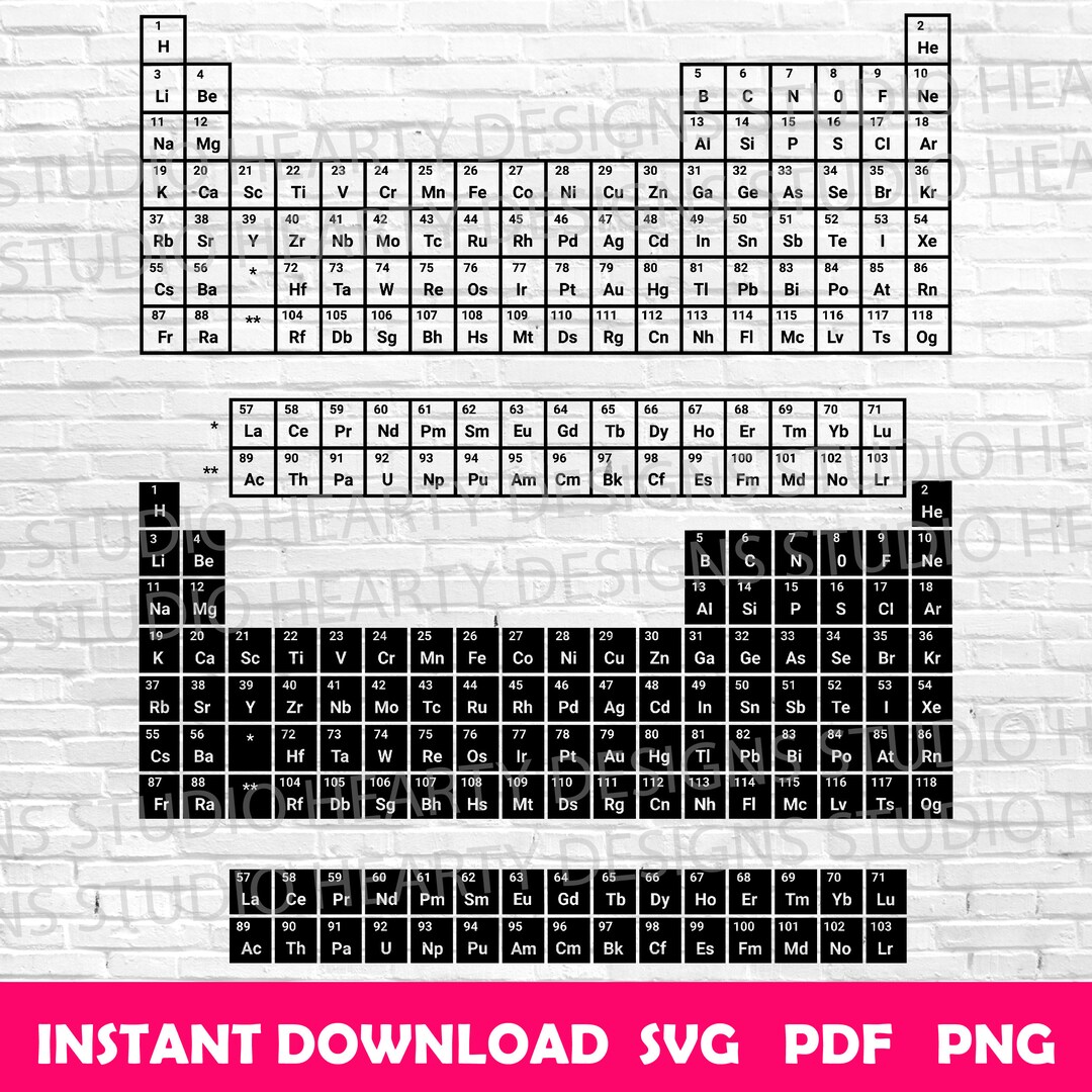Periodic Table of Elements Svg Periodic Table of Elements Cricut ...