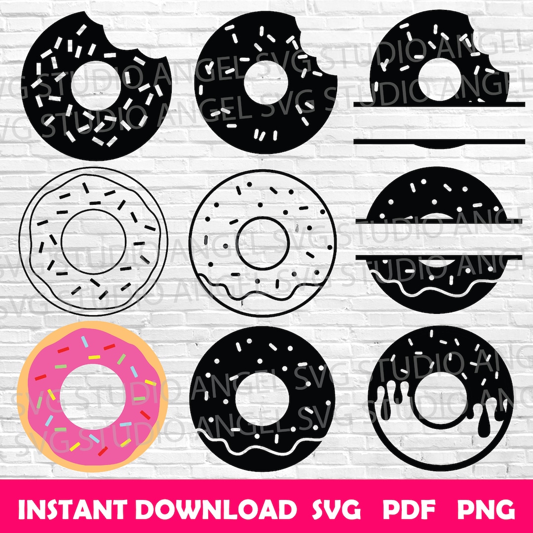 Donut Svg Doughnut Svg Donut Svg Cut Files Donut Svg Bundle Donut Split ...