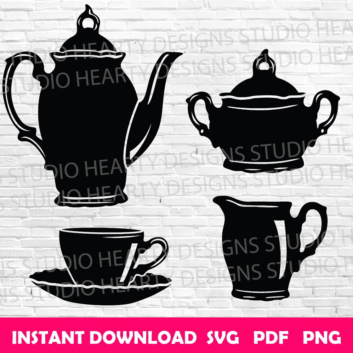 Tea Set Svg Tea Set Cricut Tea Set Clipart Tea Set Vector Tea Set ...