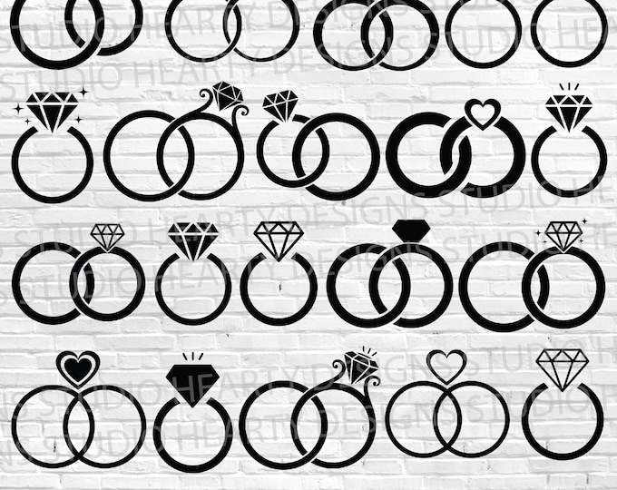 Floral Wedding Ring SVG, Cut File, DXF, PNG, Clipart, Silhouette ...