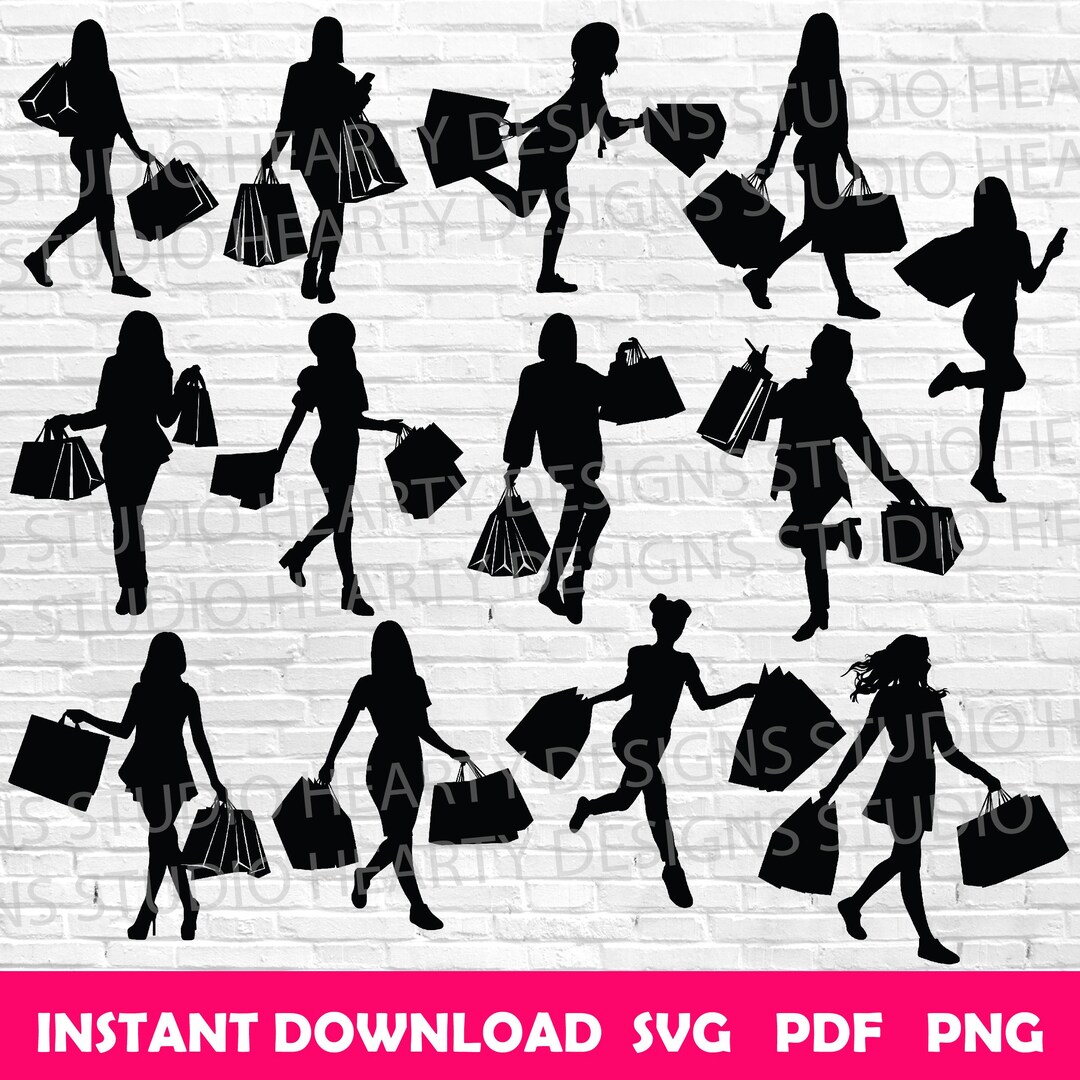 Buy Woman Shopping Svg Girl Shopping Svg Woman Shopper Svg Woman ...