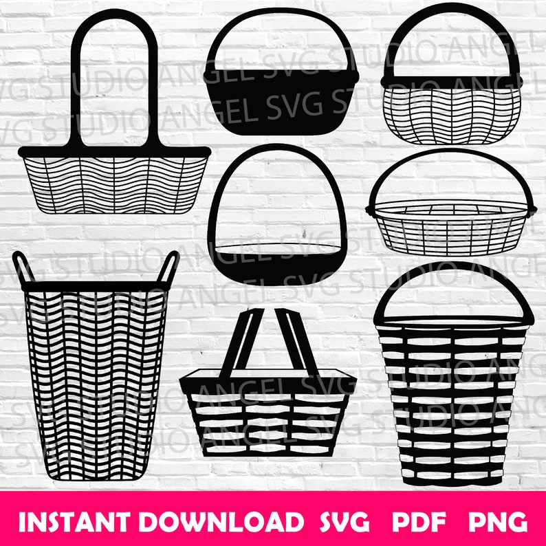 Wicker Basket Svg Wicker Basket Cricut Wicker Basket Svg Bundle Wicker ...