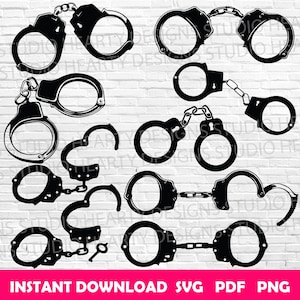 Handcuff Svg Handcuff Svg Cut Files Handcuff Cricut Handcuff Clipart ...