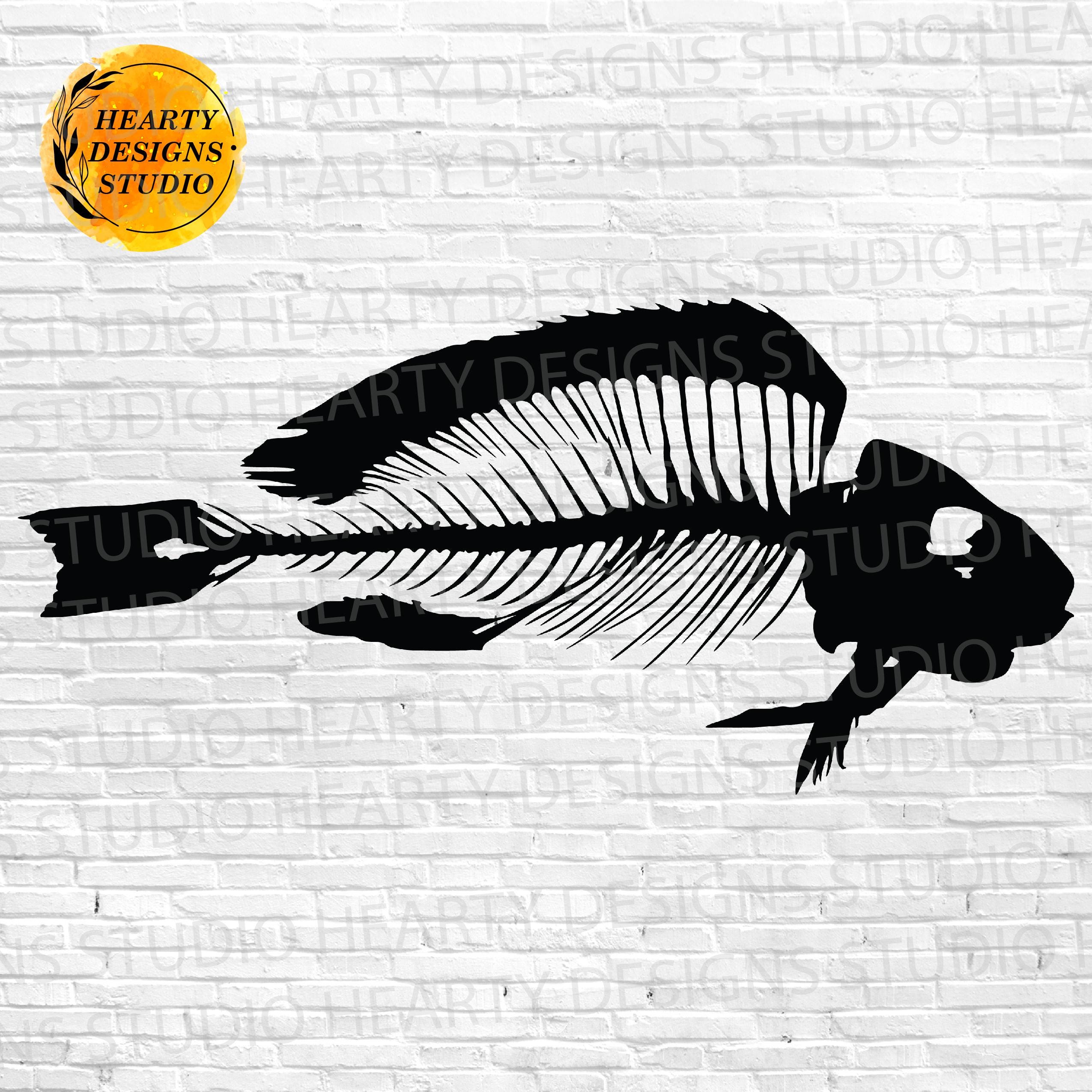 Fishbone SVG Bundle: Cricut Silhouette Cut Files (digital Download) - Etsy