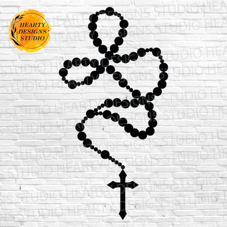 Rosary Beads SVG Bundle: Rosary Clipart, Vector, Silhouette (digital ...