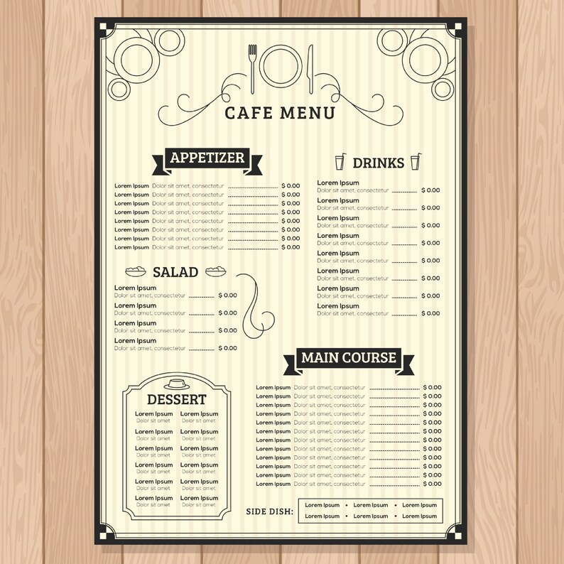 Custom Food Menu Custom Restaurant Menu Custom Bakery Menu - Etsy
