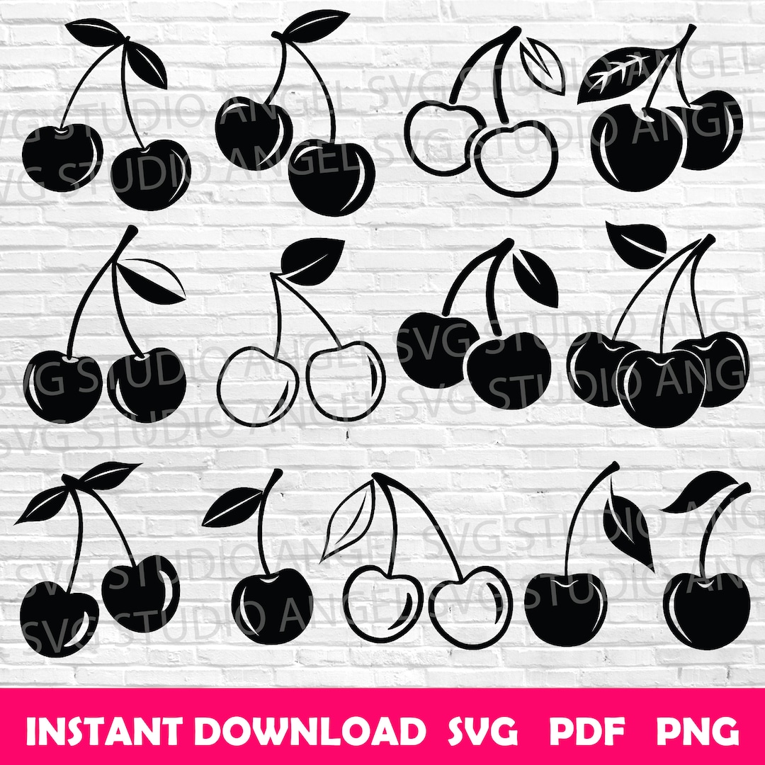 Cherry SVG: Cut Files for Silhouette Cricut (digital Download) - Etsy