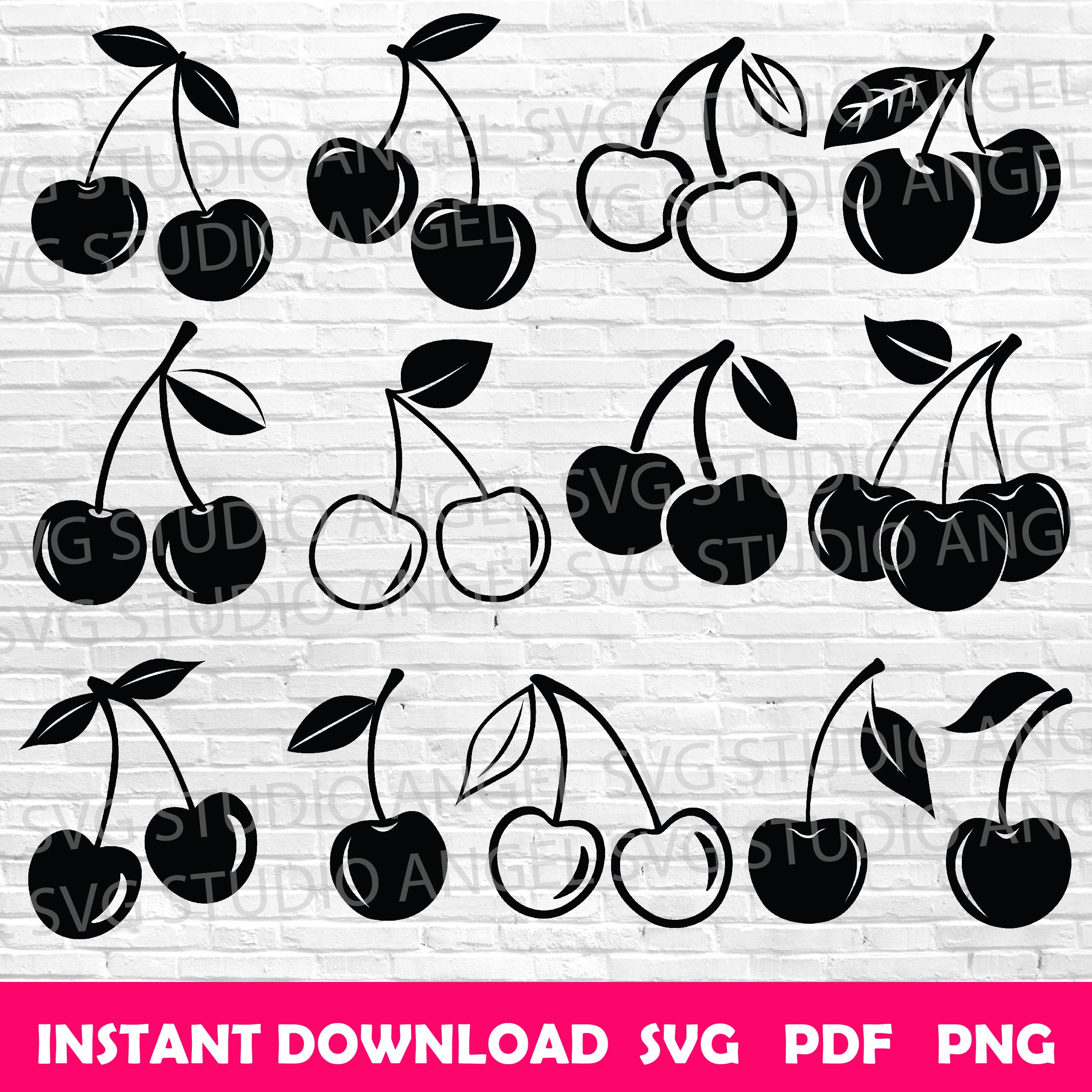 Cherry SVG: Cut Files for Silhouette Cricut (digital Download) - Etsy