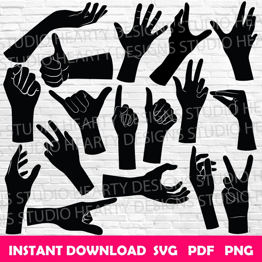 Hand Gestures SVG: Cut Files for Cricut Silhouette (digital Download ...