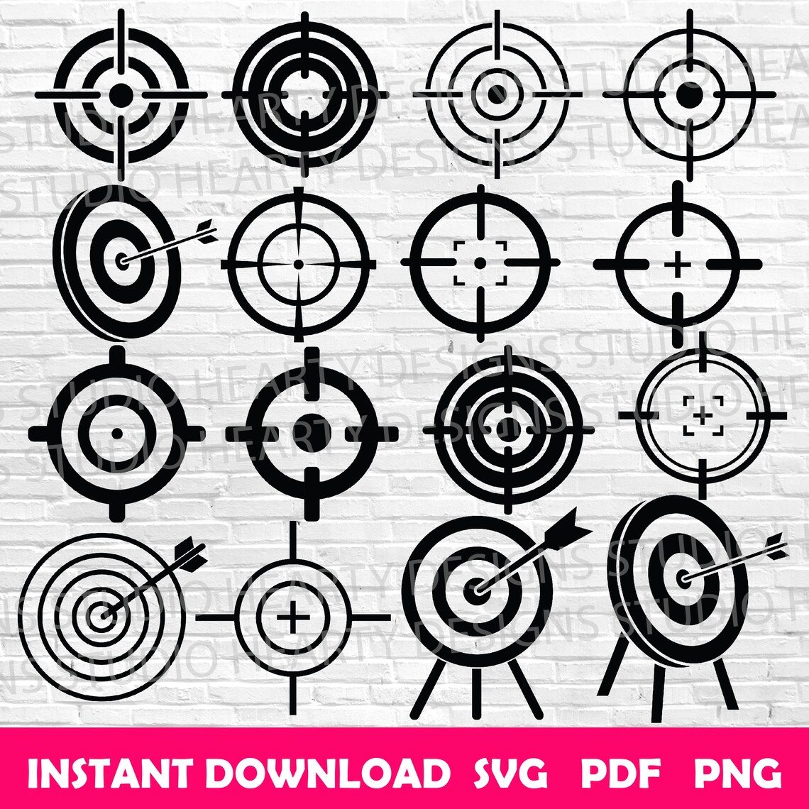 Target Bullseye SVG Bundle: Cricut Clipart Vector (digital Download) - Etsy